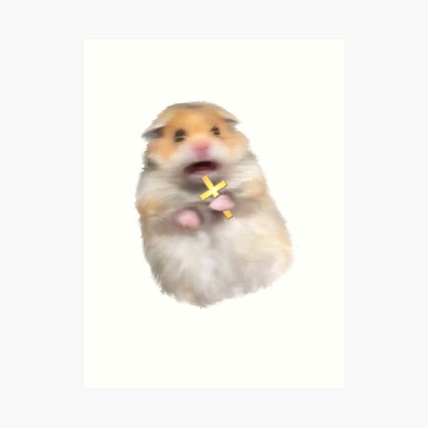 "Scared Hamster With Cross Meme- Funny Screaming Hampster Memes" Art ...