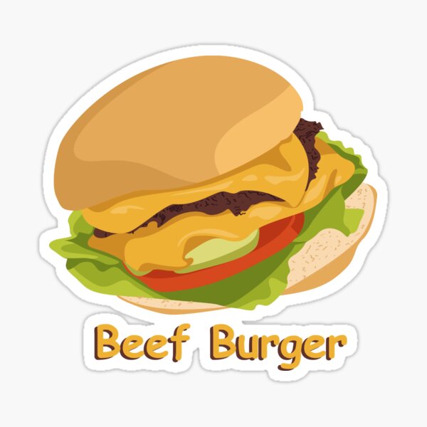 "Beef Burger" Sticker for Sale by giebell | Redbubble