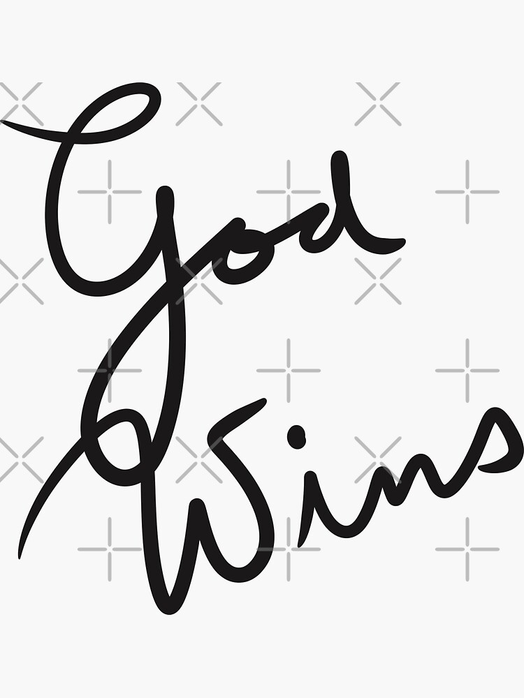 "God Wins Design with Calligraphy" Sticker for Sale by karen-studio ...
