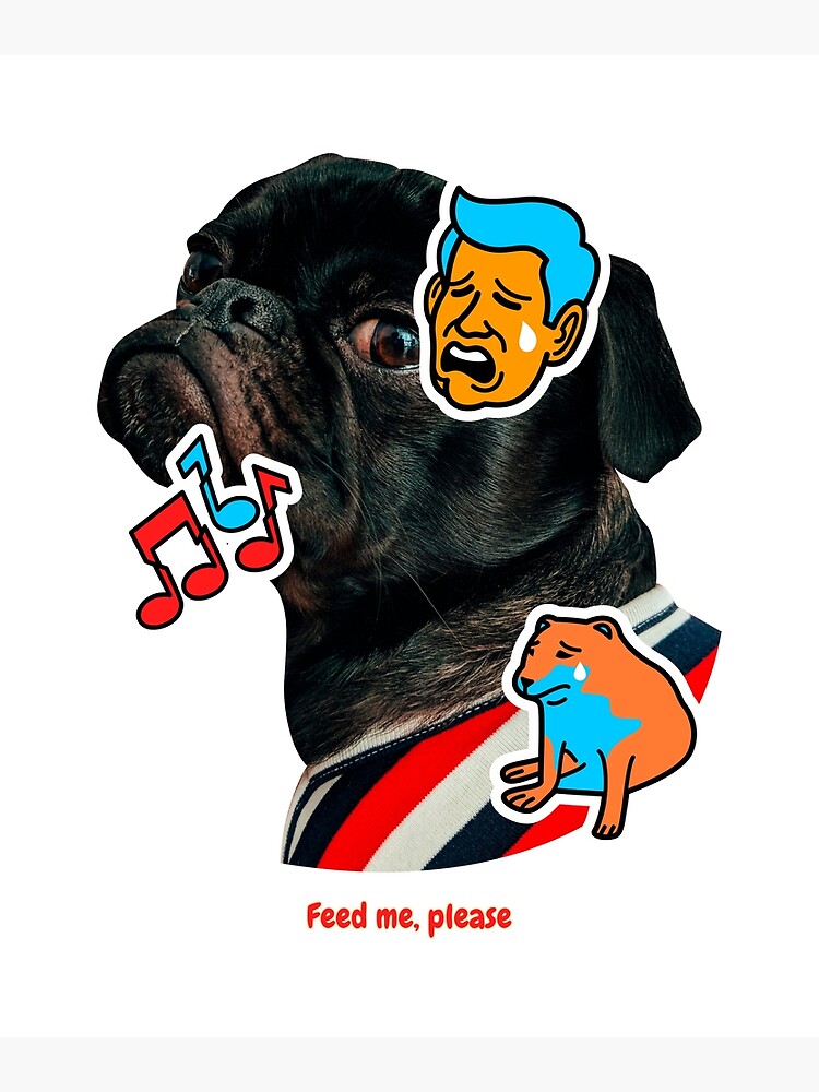 "Feed me, please | Funny dog meme" Poster for Sale by LoveForDesign ...