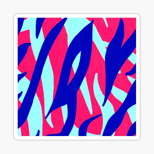 "Tiger pattern blue pink" Sticker for Sale by KatisDesign | Redbubble