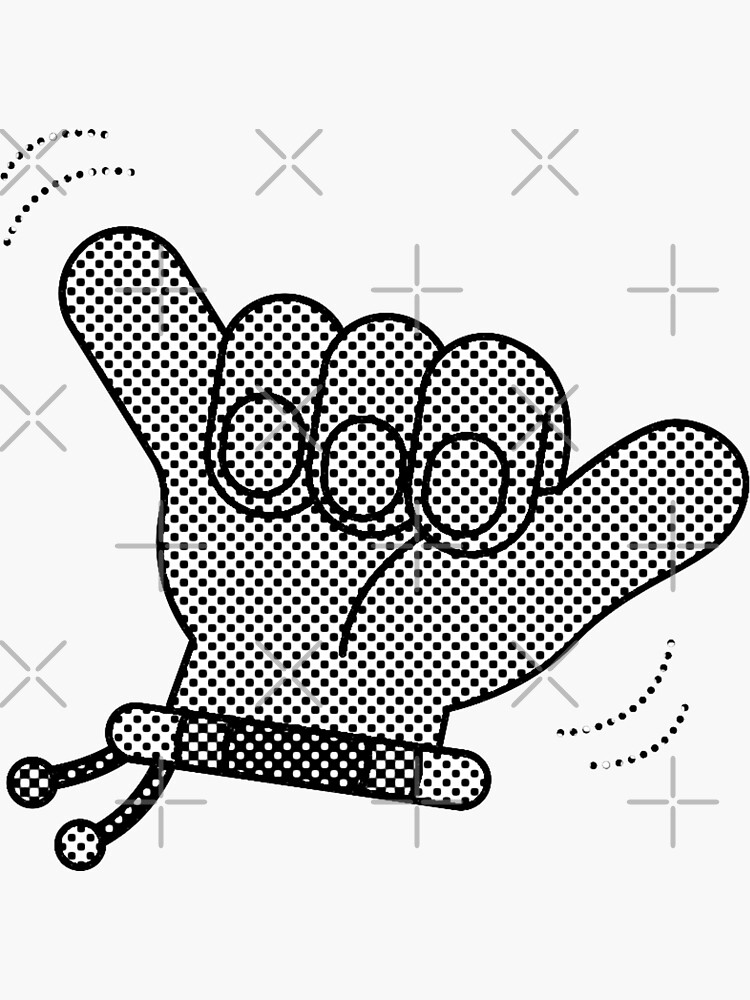 "Shaka sign, hang loose gesture, hang ten sign Sticker" Sticker for ...