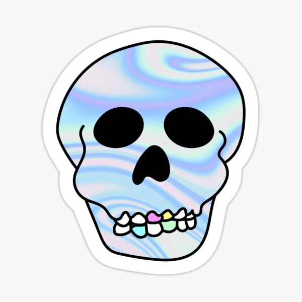 "Holographic foil Skull Face , Iridescent Skull Face" Sticker for Sale ...