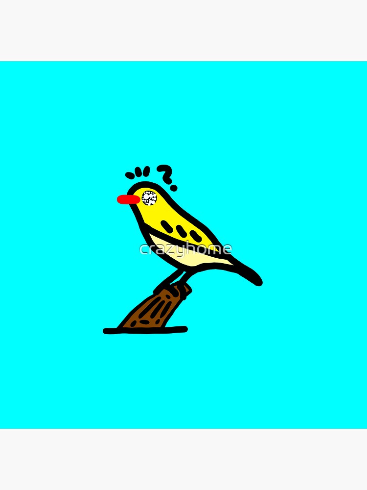 "bird art yellow funny red rip bird animal" Sticker for Sale by ...