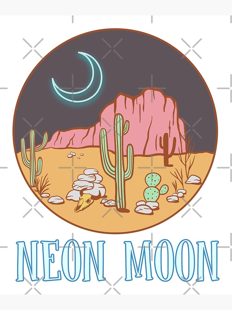 "80s Neon Moon" Poster for Sale by Eshions | Redbubble