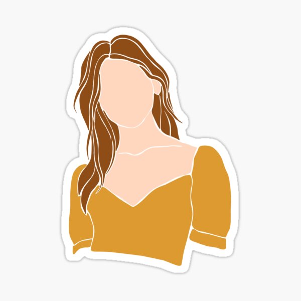 "Girl with brown hair." Sticker for Sale by patrycja-dolata | Redbubble