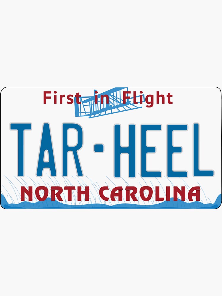 "North Carolina License Plate" Sticker by freckleangst | Redbubble