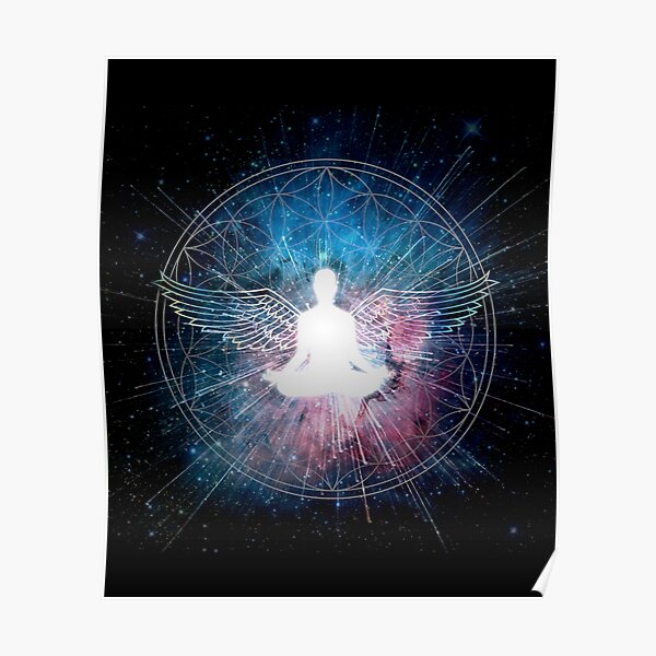"Angel Wings Lightbody Ascension Meditation" Poster for Sale by ...