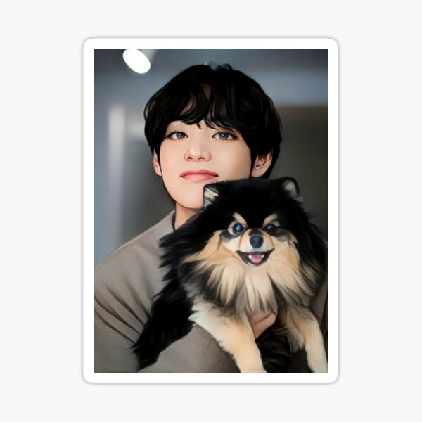 "BTS V" Sticker for Sale by Sharaaart | Redbubble