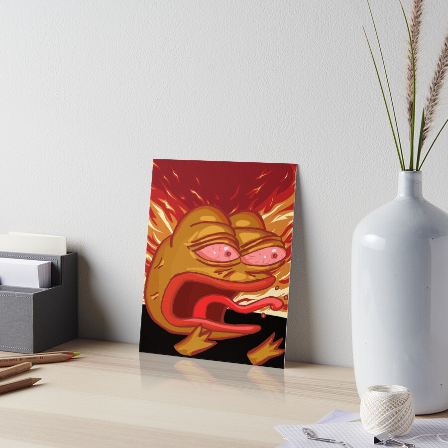 " Pepe The Frog Reeee Rage Rare Dank Memes" Art Board Print for Sale by ...
