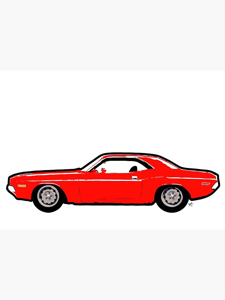 "Red 70s DC Muscle" Poster for Sale by MandyCarsArts | Redbubble