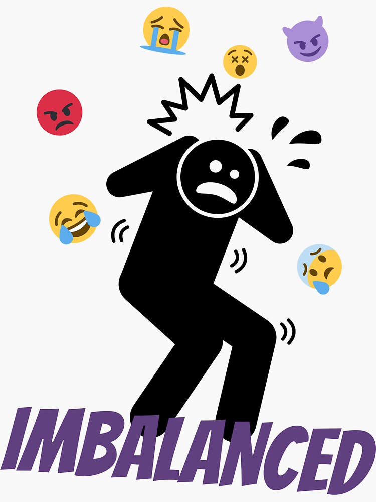 "Chemical imbalance in brain.ADHD. Emoji imbalanced" Sticker for Sale ...