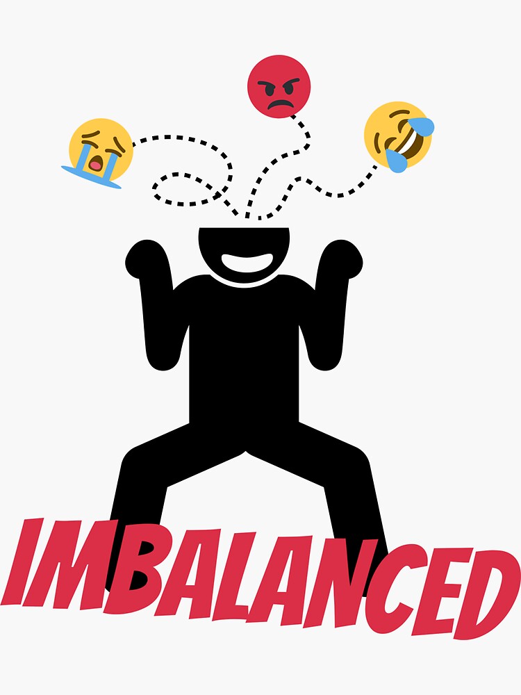 "Chemical imbalance in my brain.ADHD. Emoji imbalanced" Sticker for ...