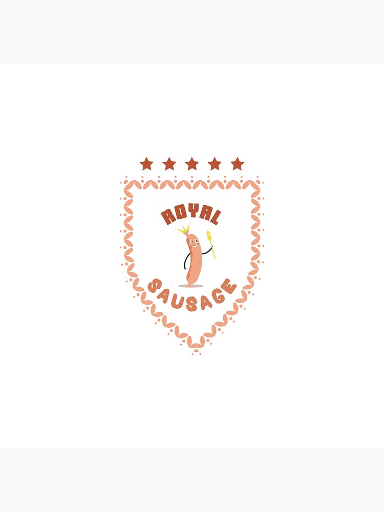 "Royal sausage cartoon food king illustration smiling meat character ...