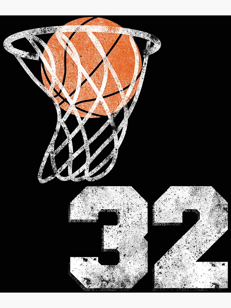 "Vintage Basketball Jersey Number 32 Player Number" Poster for Sale by ...