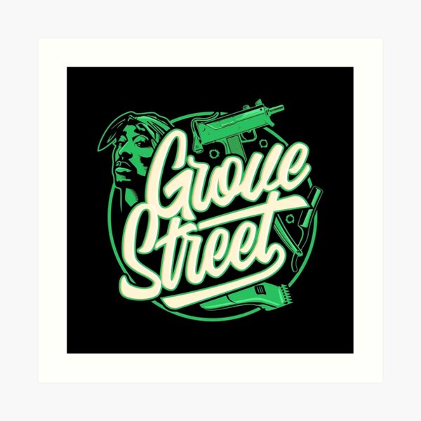 "Grove Street families logo from San Andreas with Tupac" Art Print for ...