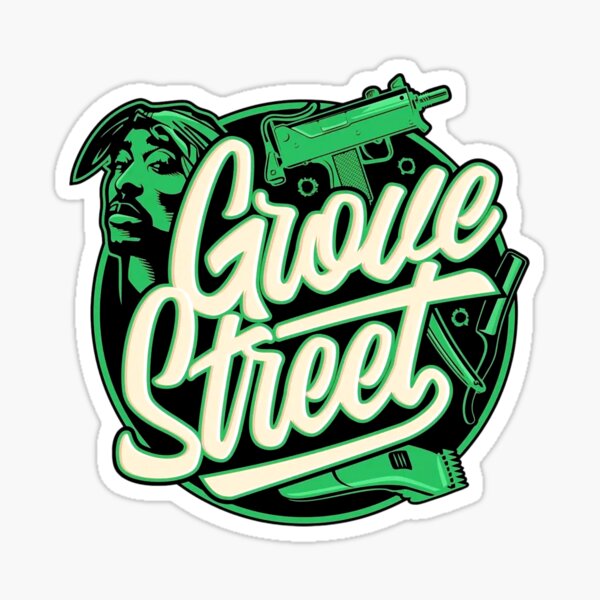 "Grove Street families logo from San Andreas with Tupac" Sticker for ...