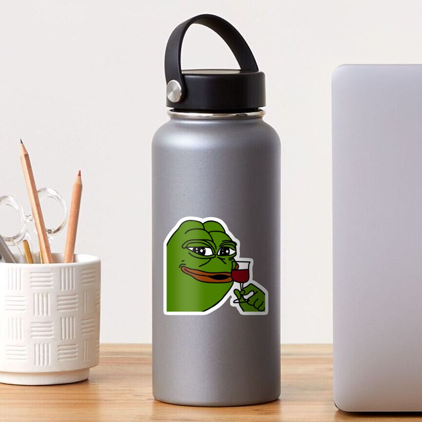 "HQ Pepe - Drinking Wine" Sticker for Sale by gbengraff | Redbubble