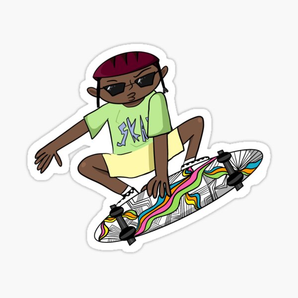 "Skater Boy Cartoon" Sticker for Sale by sydneymcc | Redbubble