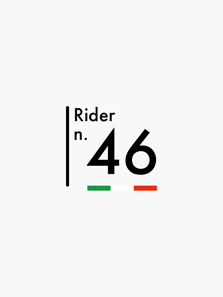 "valentino rossi rider number 46" Sticker for Sale by bonvi9 | Redbubble