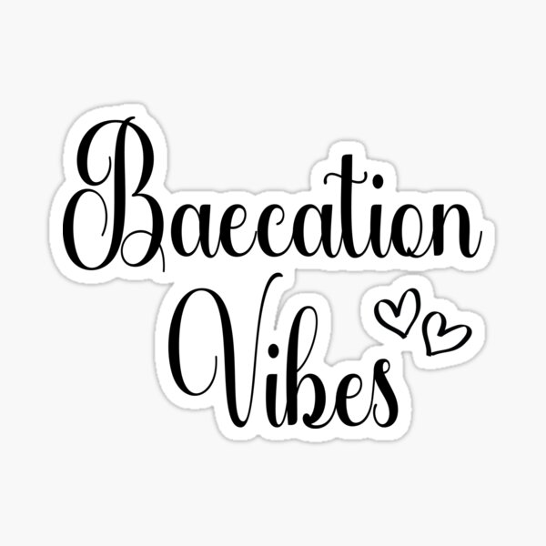 "Baecation vibes minimalist design " Sticker for Sale by bellamk ...