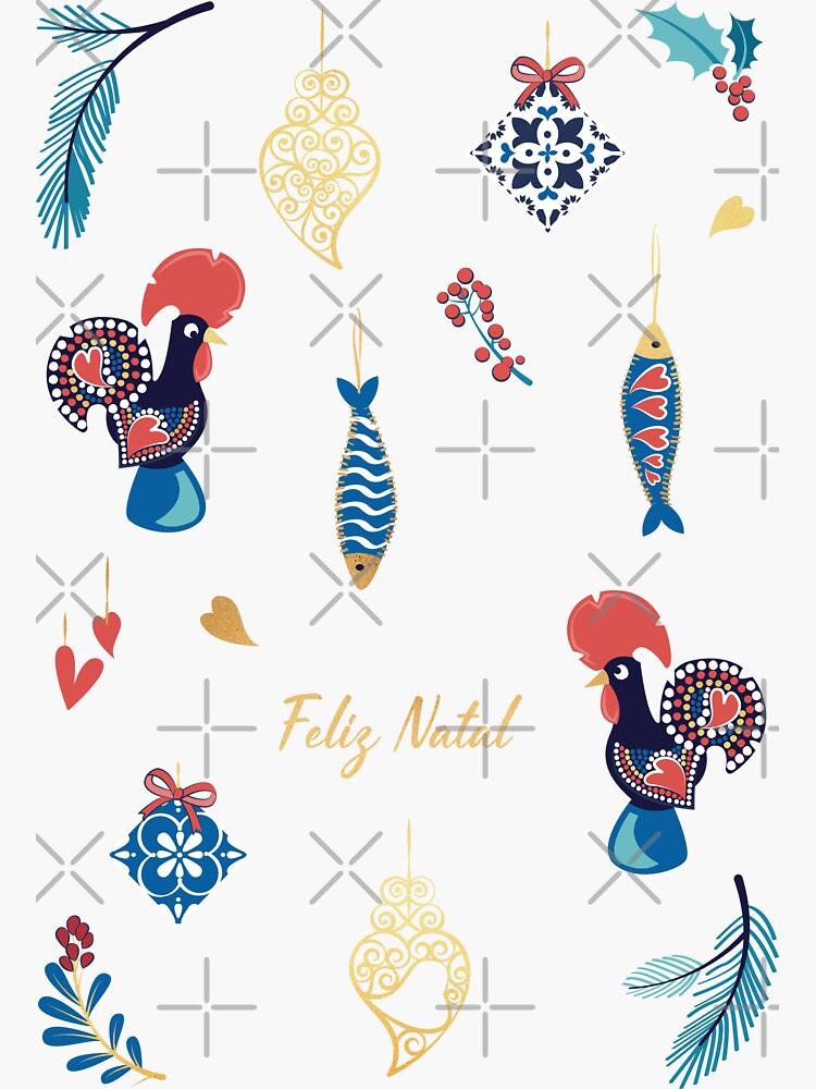 "Portuguese Christmas Tree with lettering // blue background blue pine ...