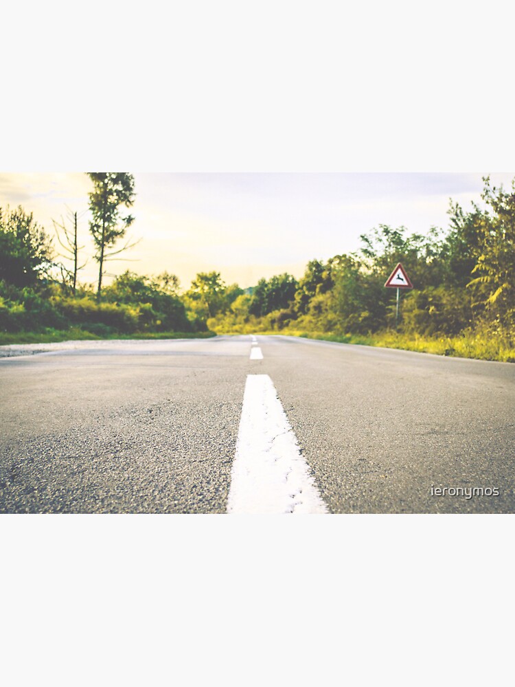"Empty Straight Highway Road in Croatia" Sticker for Sale by ieronymos ...