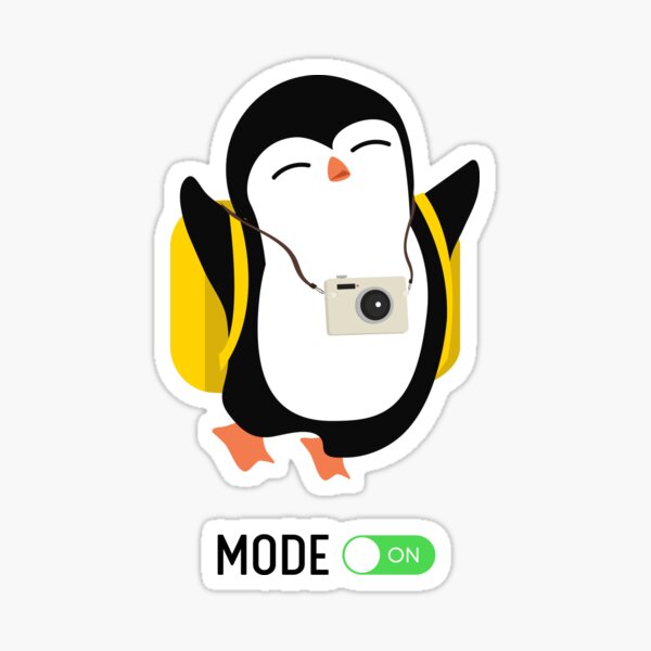 "Penguin - Mod On Travel Trip" Sticker for Sale by DesignAMH | Redbubble
