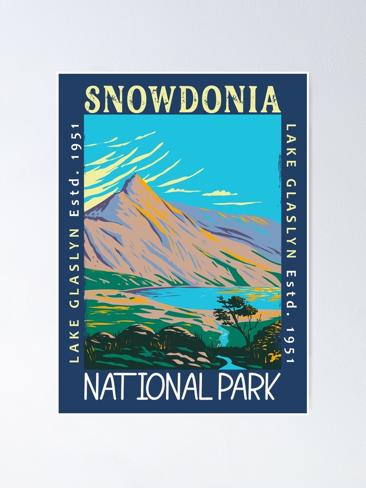 "Snowdonia National Park Wales Lake Glaslyn Distressed" Poster for Sale ...