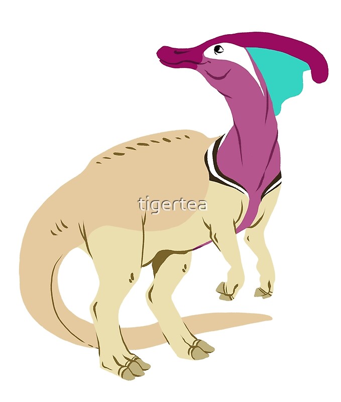 "Parasaurolophus - duck-billed dinosaur" by tigertea | Redbubble