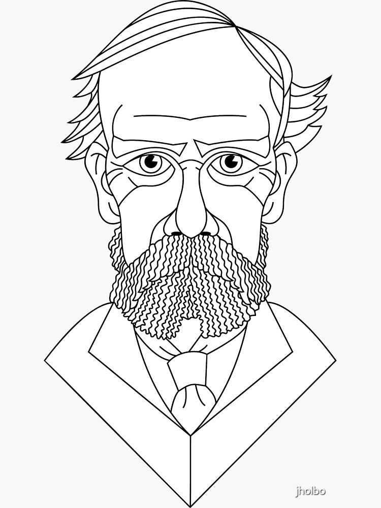 "William James" Sticker for Sale by jholbo | Redbubble