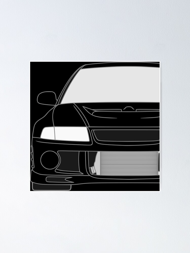 "Mitsubishi Lancer EVO VI colored" Poster for Sale by EdimDesign | Redbubble