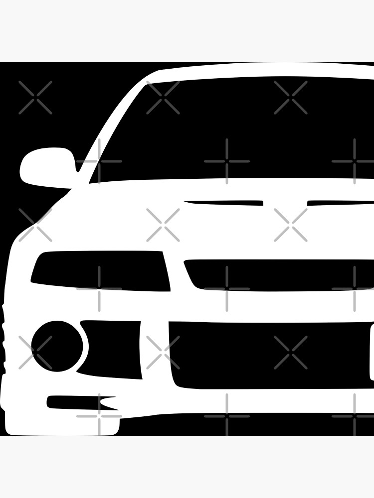 "Mitsubishi Lancer EVO VI white silhouette" Photographic Print for Sale ...