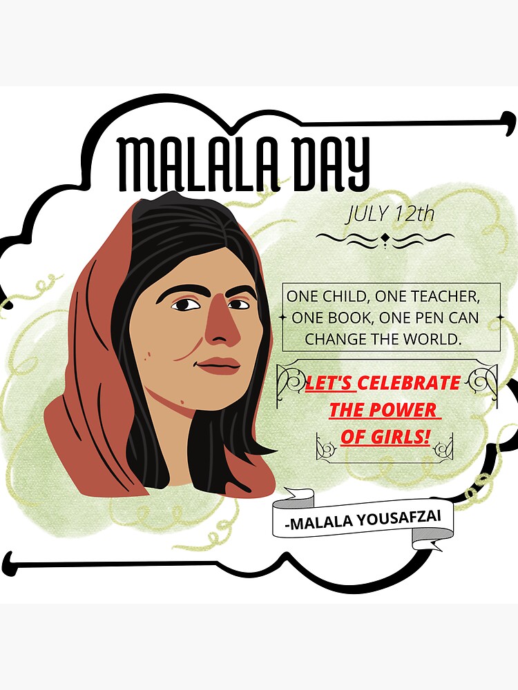 "World Malala day DESIGNONPOINT" Sticker for Sale by DesignOnPoint ...