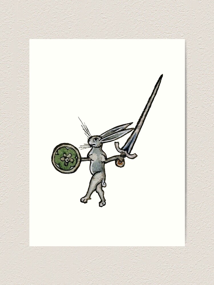 "Medieval Knight Rabbit - Medieval Illuminated Manuscript" Art Print for Sale by PsycheSansAmour ...