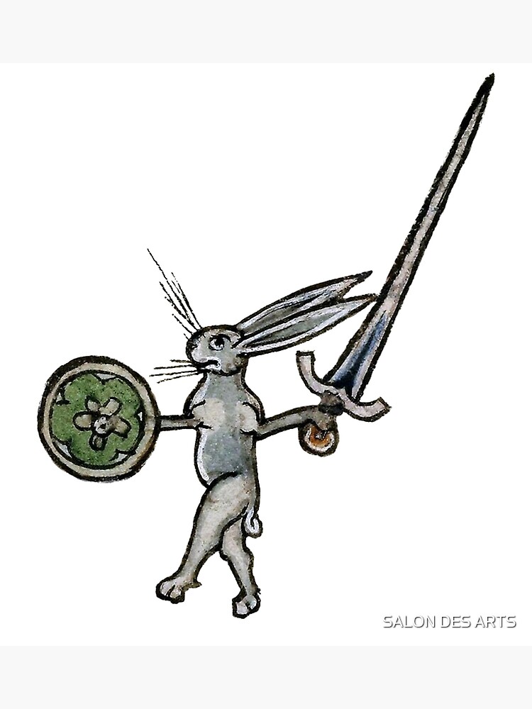 "Medieval Knight Rabbit - Medieval Illuminated Manuscript" Art Print ...