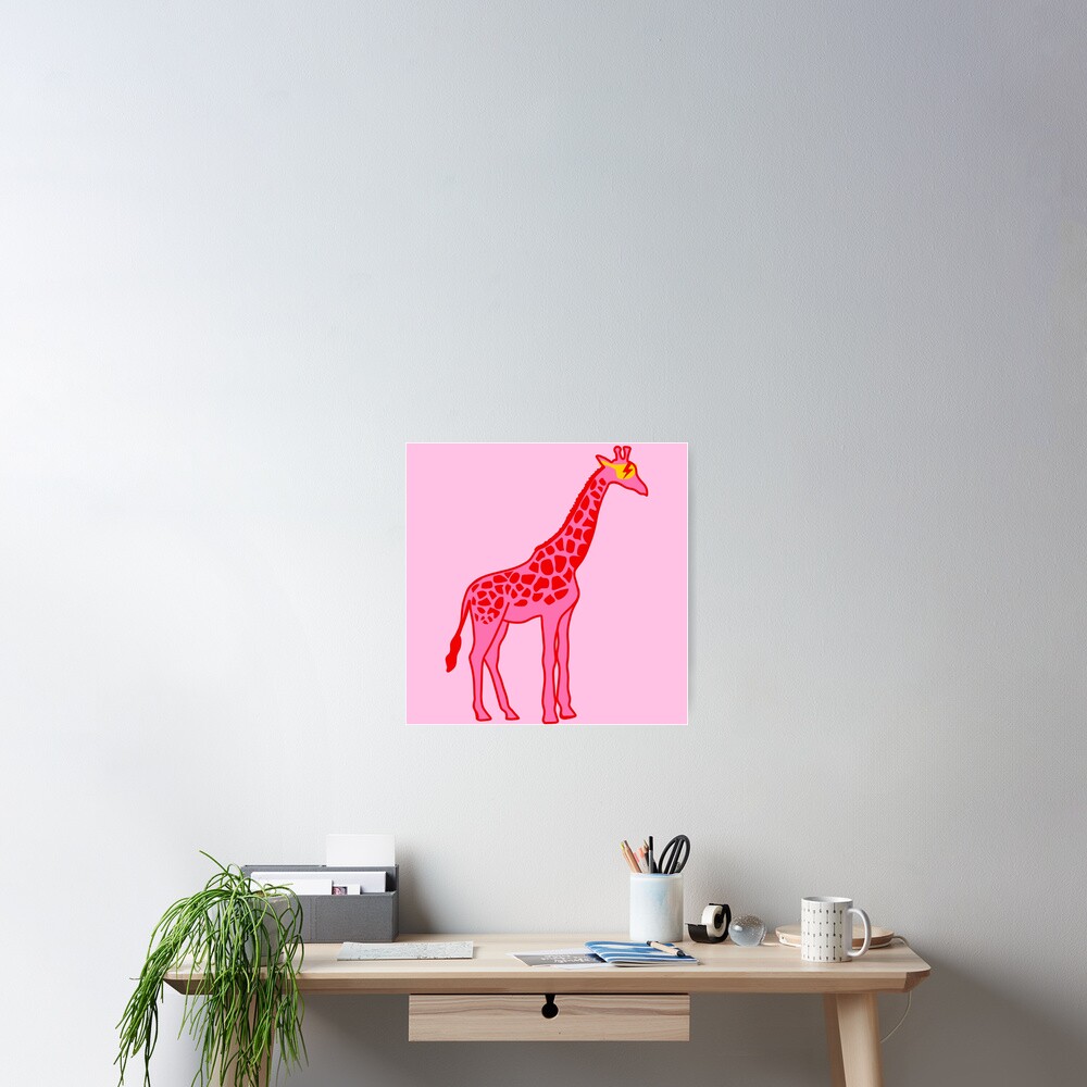 "preppy pink giraffe " Poster for Sale by gdm123 | Redbubble