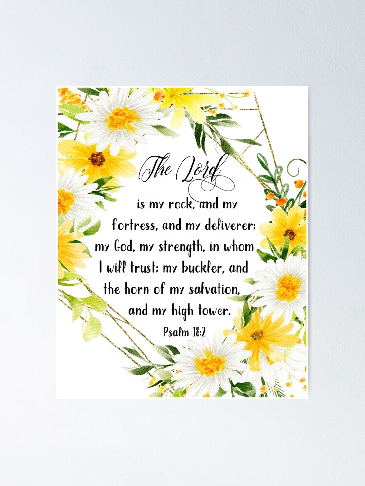 "Psalm 18:2 The Lord Is My Rock, Scripture Wall Art, Bible Verse Quote ...