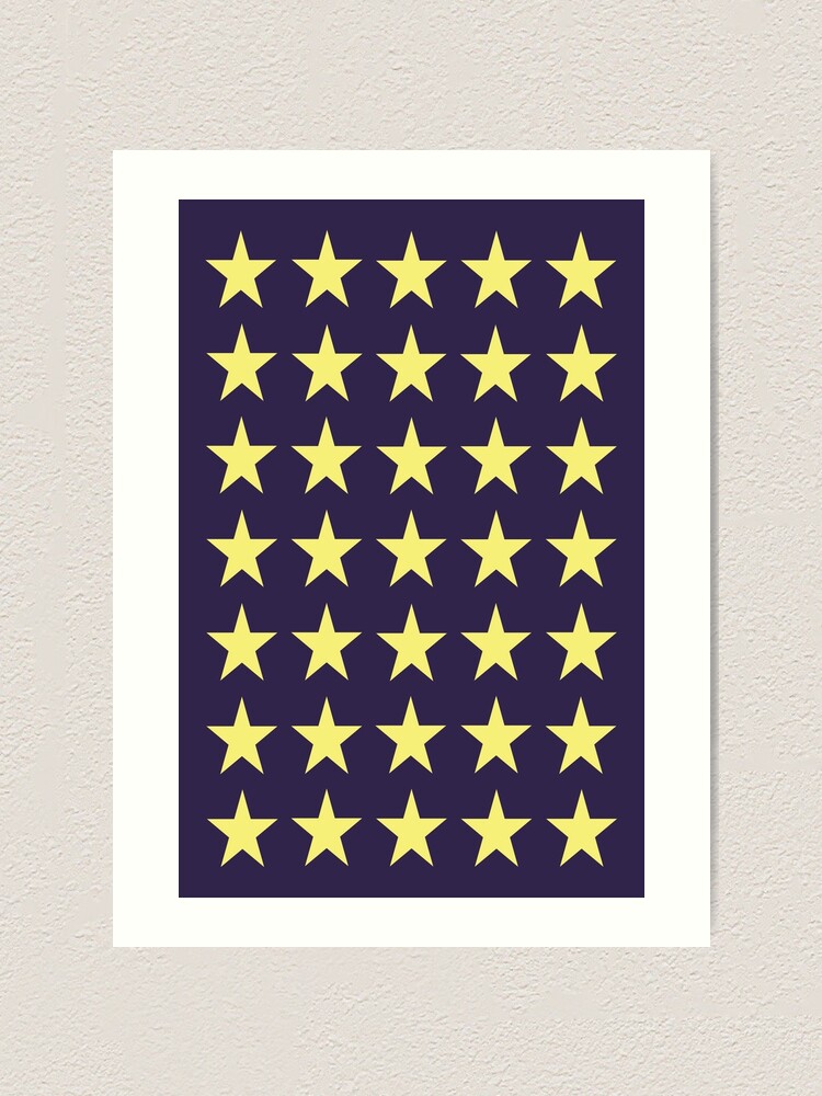 "Medium YELLOW and NAVY BLUE STARS " Art Print for Sale by RachelMacht ...
