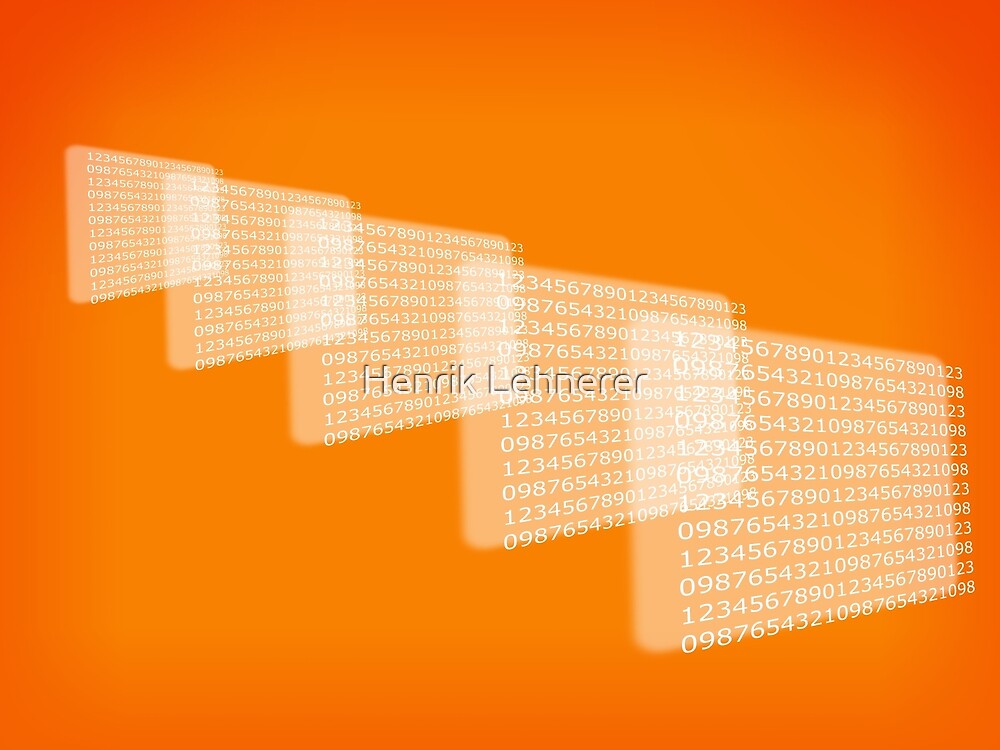 "Orange Background Numbers" by Henrik Lehnerer | Redbubble