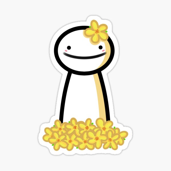 "Dream blob with yellow flowers " Sticker for Sale by Vixydraws | Redbubble