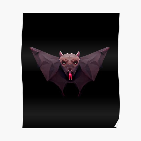 "Low Poly Vampire Bat " Poster for Sale by uneasyviewing | Redbubble