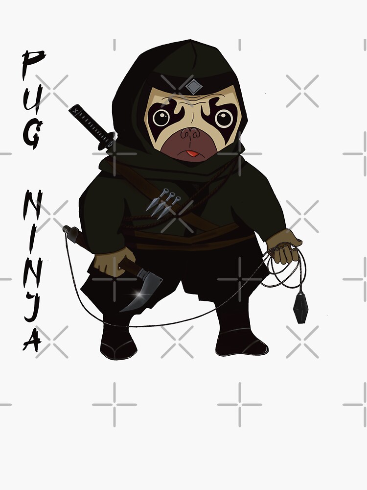" PUG NINJA the japanese stlye" Sticker for Sale by JK-bull | Redbubble