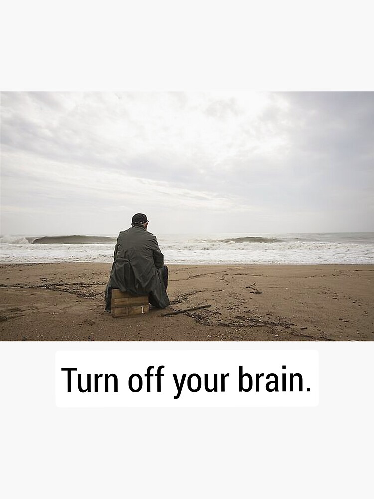 "Turn off your brain." Sticker for Sale by NN-shop | Redbubble