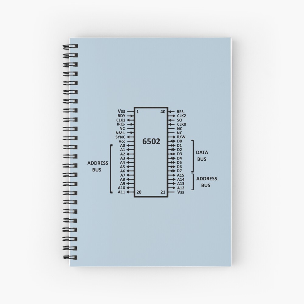 "6502 CPU pinout" Spiral Notebook for Sale by VVAgraphics | Redbubble