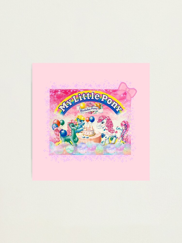 "80s aesthetic g1 mlp birthday pony party " Photographic Print for Sale ...