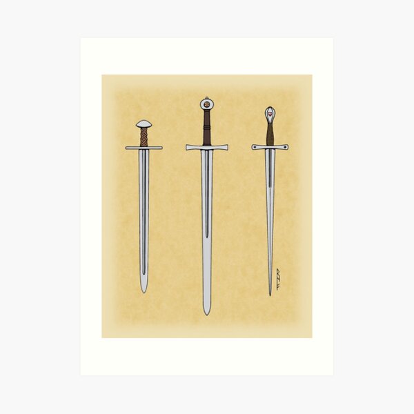 "Three Medieval Swords 2016" Art Print for Sale by RHFay | Redbubble