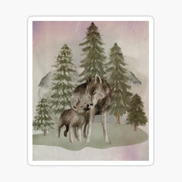 "Wolves in Forest " Sticker for Sale by HappyLifeCreate | Redbubble