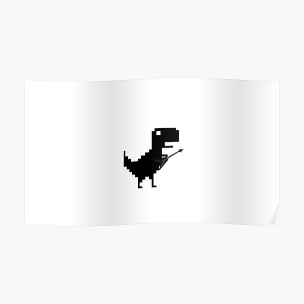 "Rock 8 - bit dino" Poster for Sale by BandEllington | Redbubble