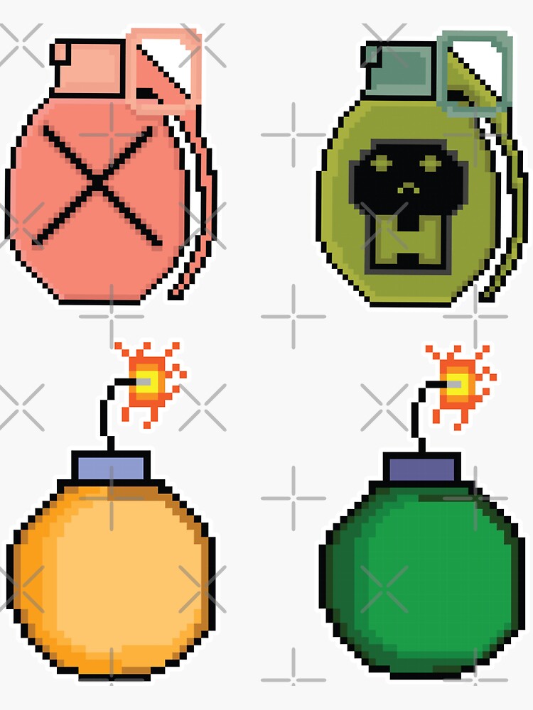 "Bomb pixel art sticker " Sticker for Sale by sajudey | Redbubble